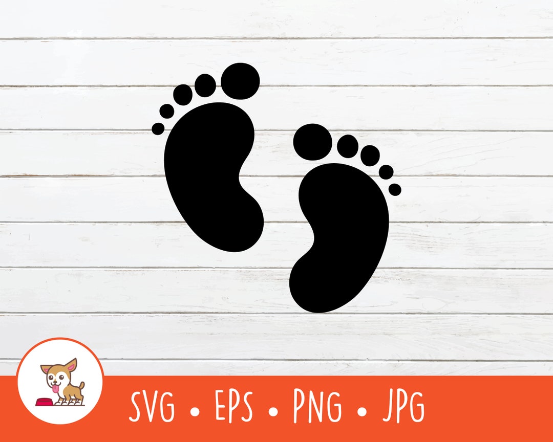 Baby Footprints SVG, Baby Feet Clipart, Vector Footprints Cut File for ...