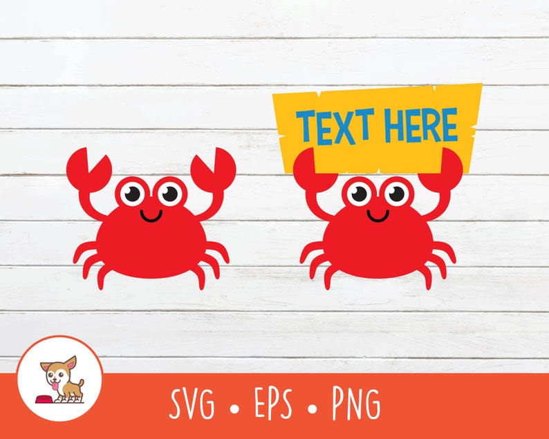 Crab SVG, Cute Crab Clipart, Vector Crab Cut File for Cricut, PNG, EPS ...