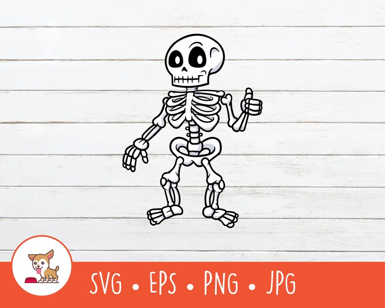 Skeleton Thumbs up Clipart, Skeleton SVG, Vector Skeleton Cut File for ...