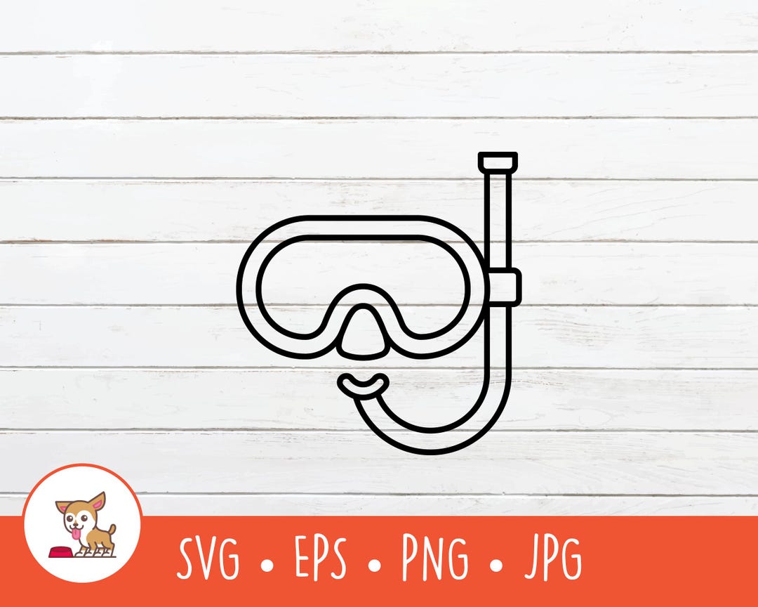 Snorkeling Goggles SVG, Diving Mask Clipart, Vector Scuba Mask Cut File ...