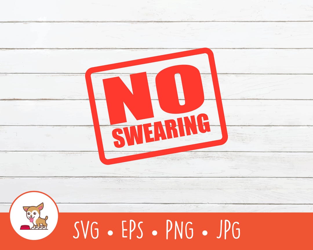 No Swearing SVG, No Swearing Label Clipart, Vector No Swearing Sign Cut ...