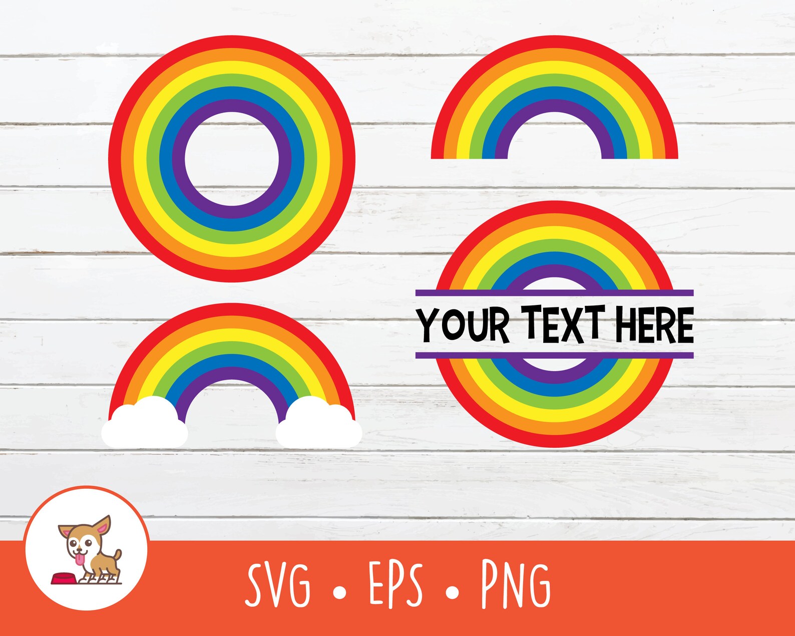 Rainbow SVG Split Rainbow Name Frame Vector Rainbow Clipart - Etsy