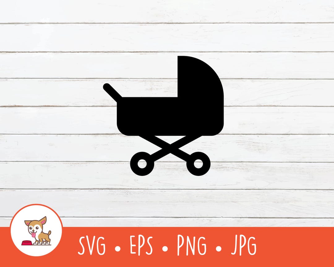 Stroller SVG, Stroller Clipart, Vector Stroller Icon Cut File, PNG, EPS ...