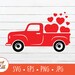 Valentine's Day Truck SVG, Valentine's Red Truck Clipart, Vector ...
