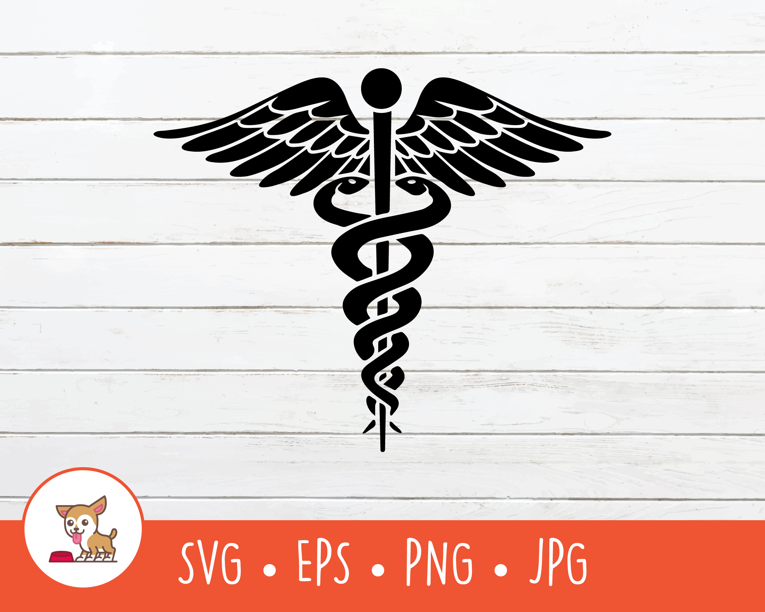 Caduceus Staff SVG, Caduceus Clipart, Vector Staff of Hermes Cut File ...