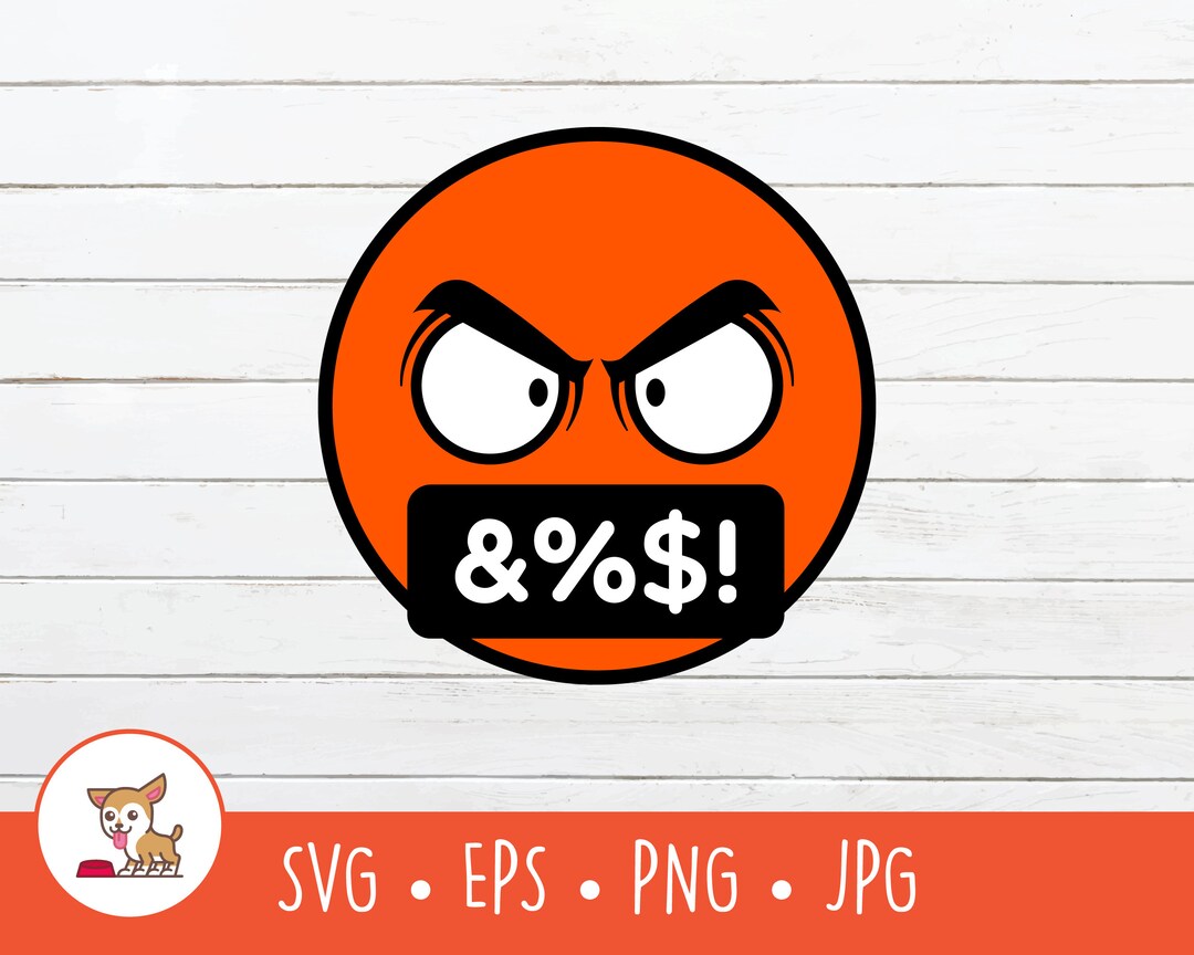 Angry Clipart, Angry Cursing SVG, Vector Angry Cut File for Cricut, PNG ...