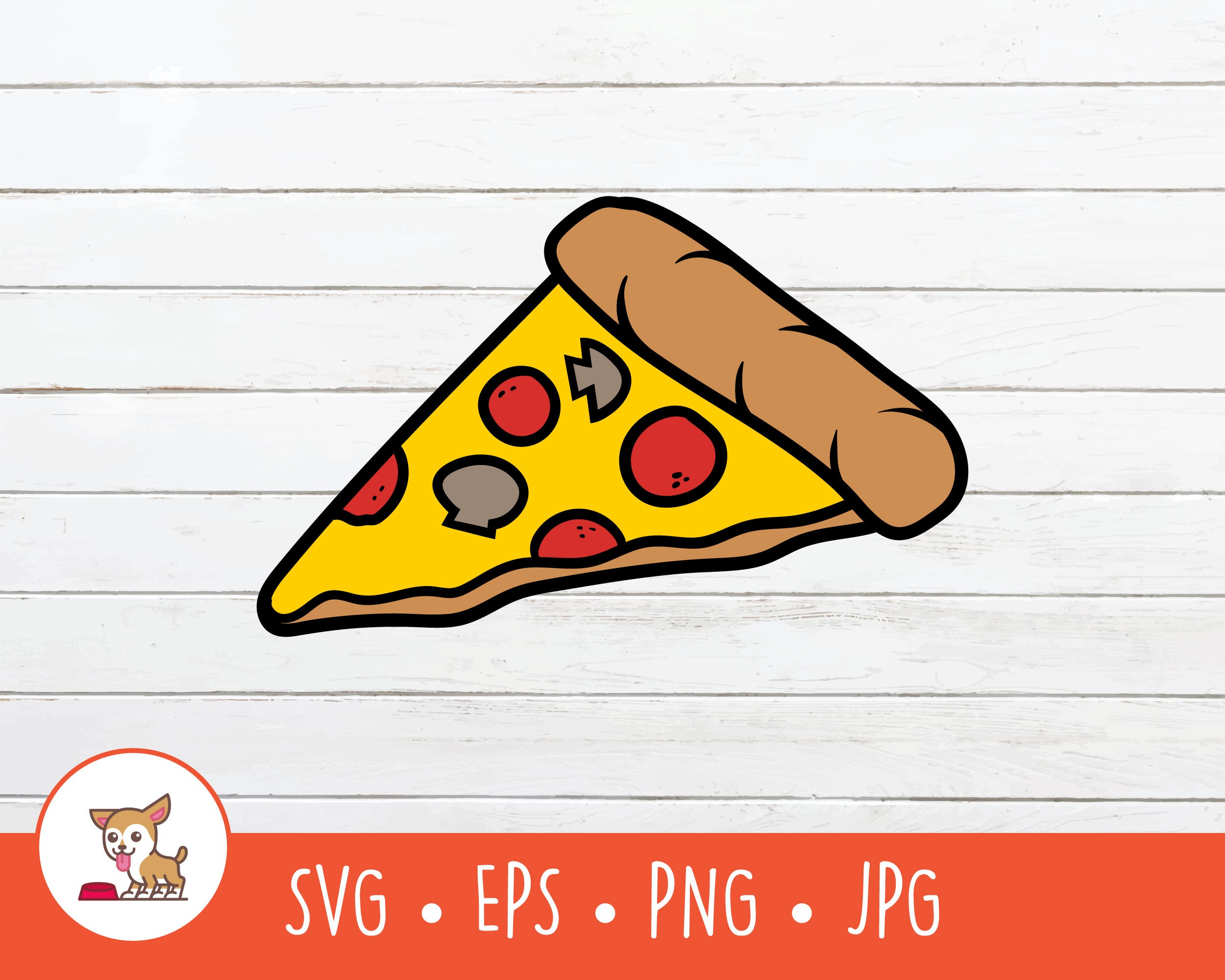 Cartoon Pizza Clipart, Pizza SVG, Vector Pizza Cut File for Cricut, PNG ...
