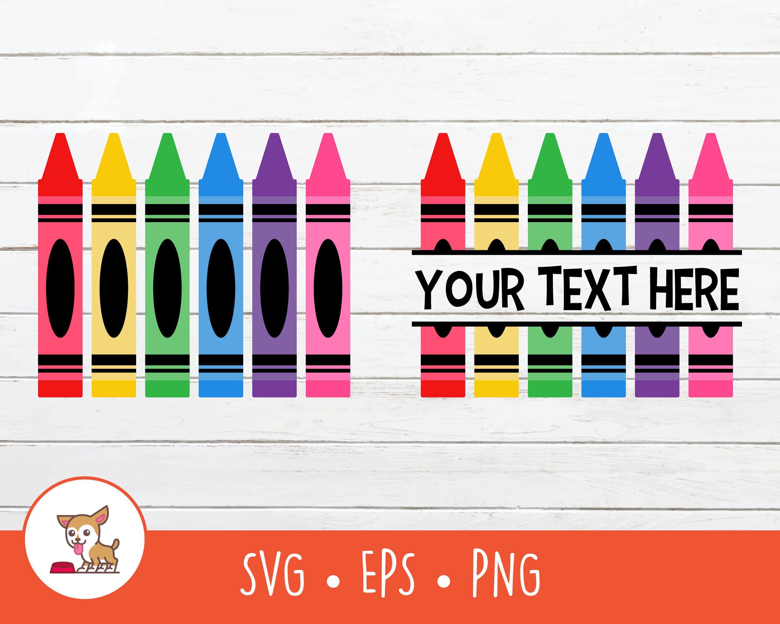 Crayons SVG Split Crayons Name Frame Crayons Clipart Vector - Etsy