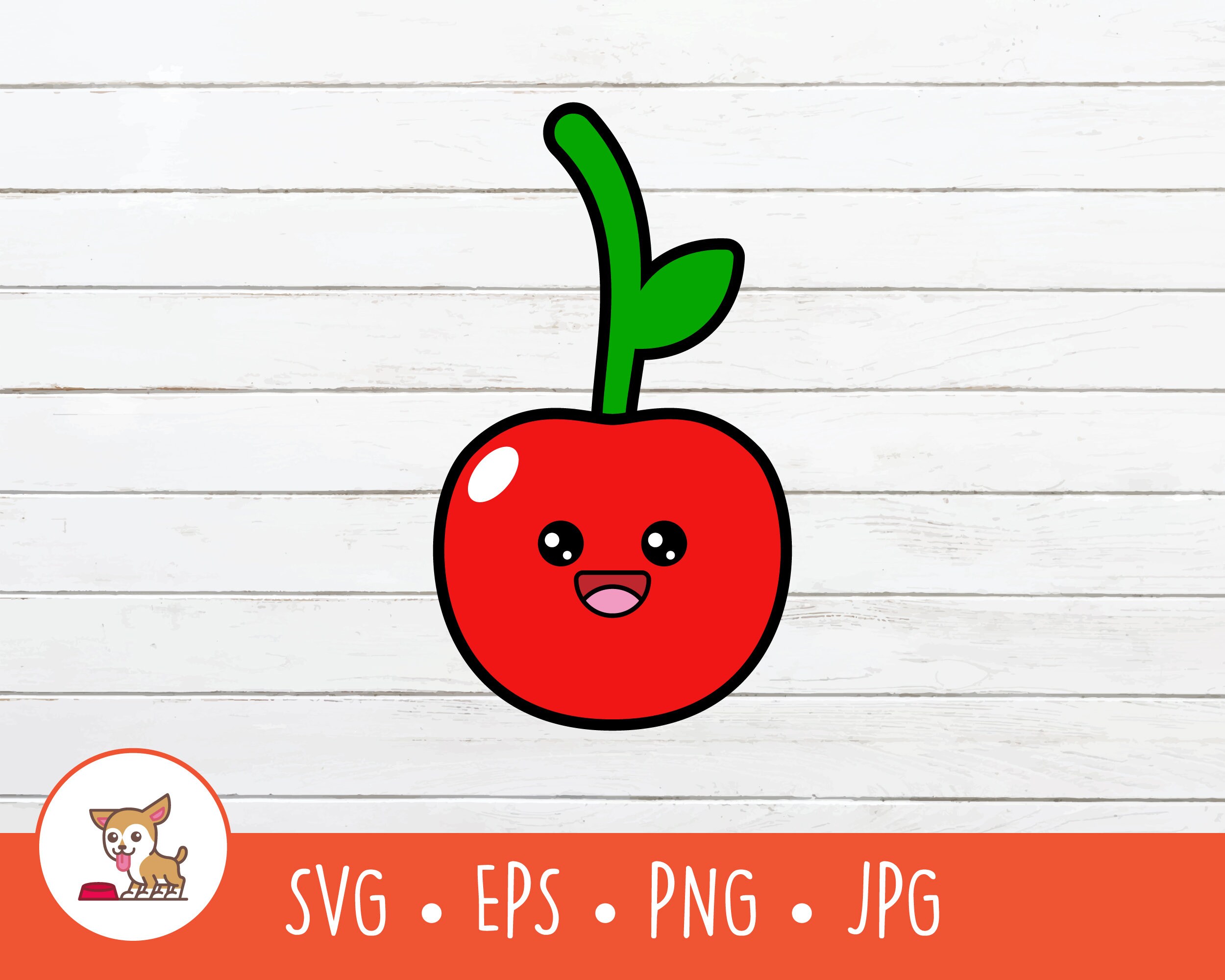 Kawaii Cherry SVG Vector Cherry Clipart Cute Cherry Cut File - Etsy