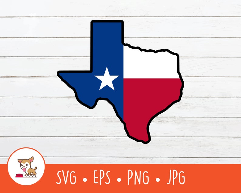 Texas Map Flag SVG, Texas Clipart, Vector Texas Flag Cut File for Cricut, PNG, EPS, Instant ...