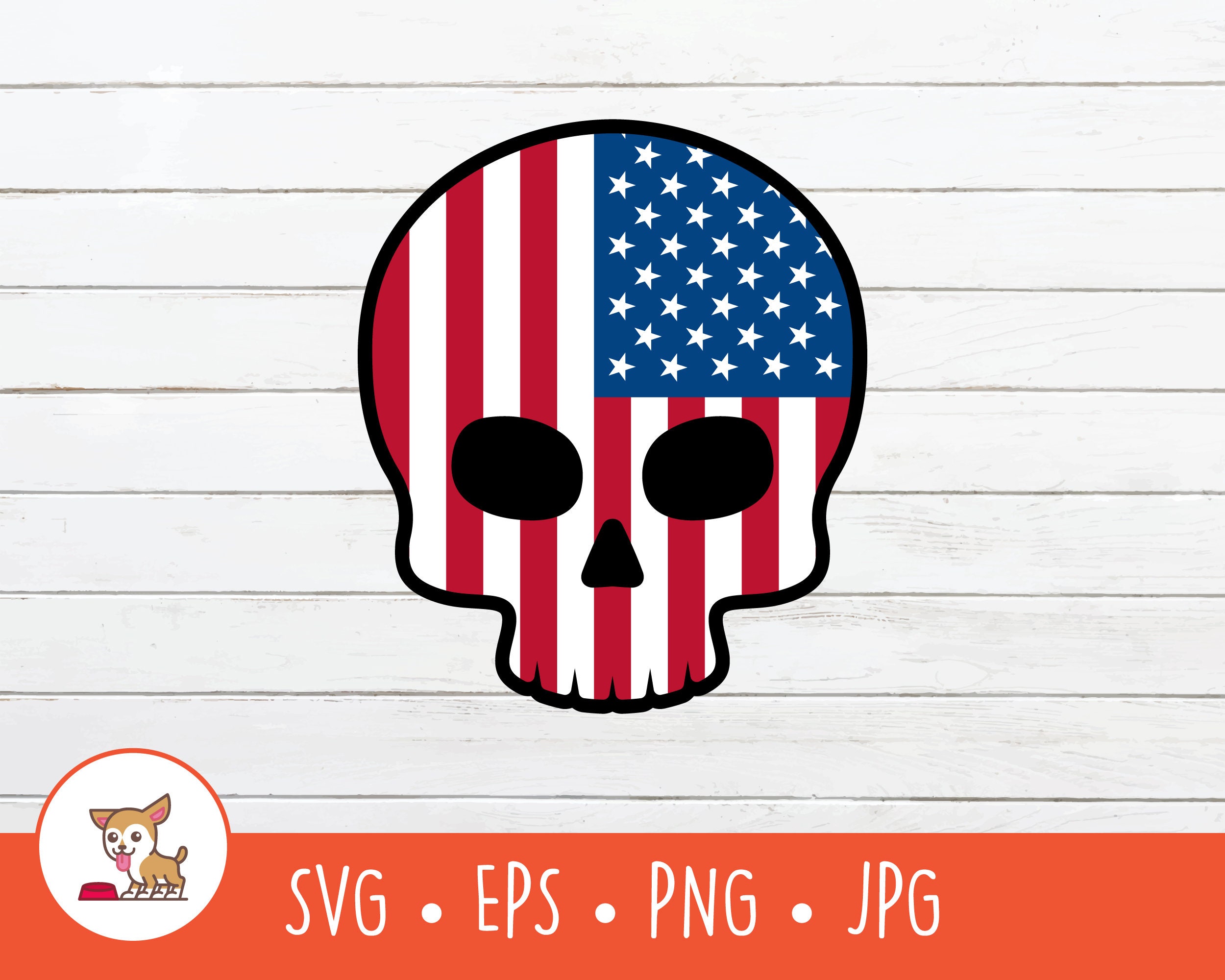 American Flag Skull SVG, American Skull Clipart, Vector American Skull ...