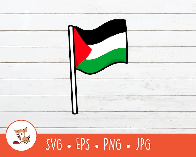 Flag of Palestine SVG, Cartoon Palestinian Flag Clipart, Palestine Flag ...