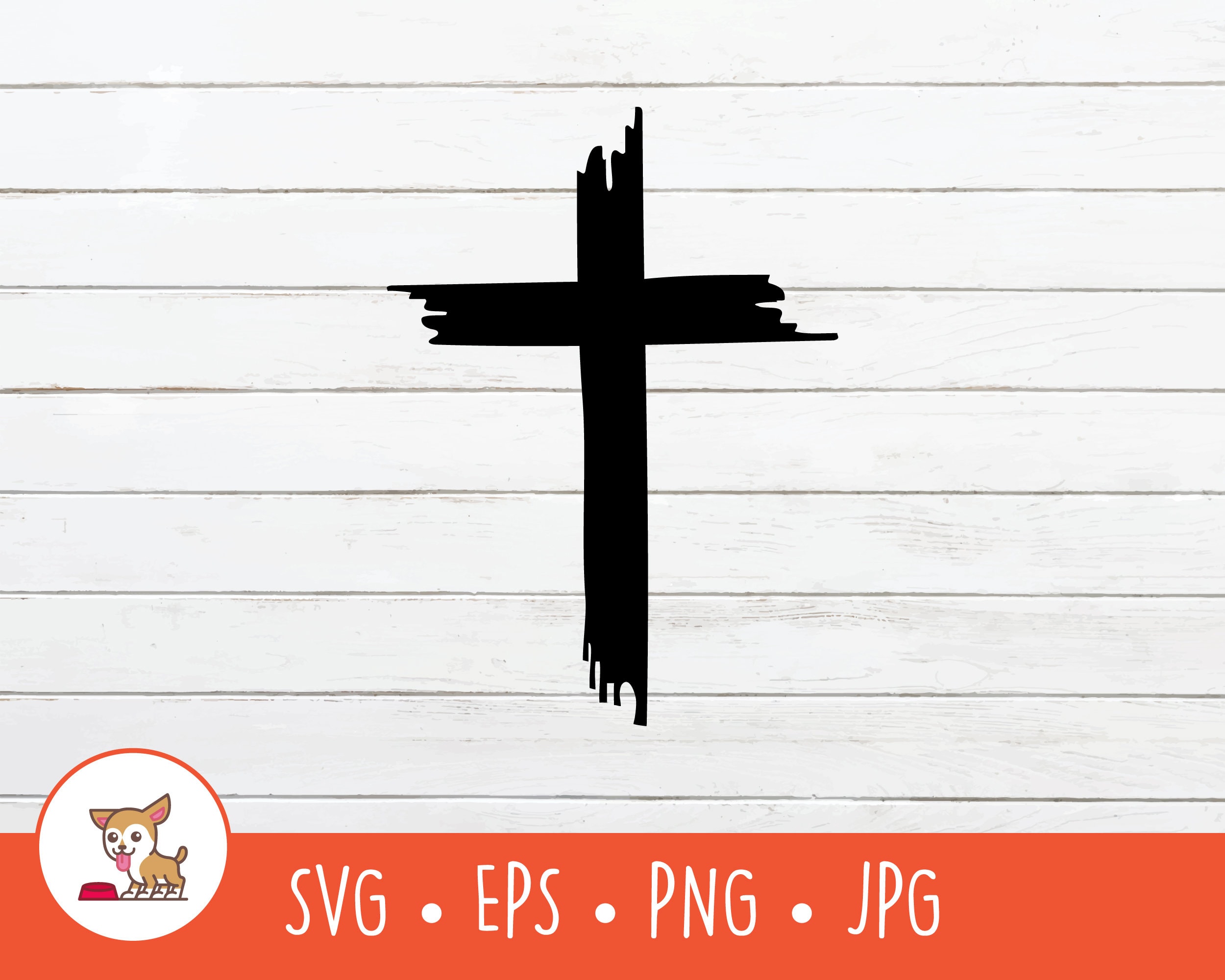 Cross SVG, Painted Cross Clipart, Vector Christian Cross Cut File for ...