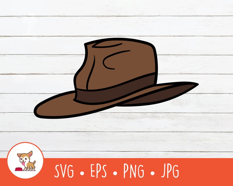 Fedora Clipart, Wide Brimmed Fedora SVG, Vector Cowboy Hat Cut File for ...