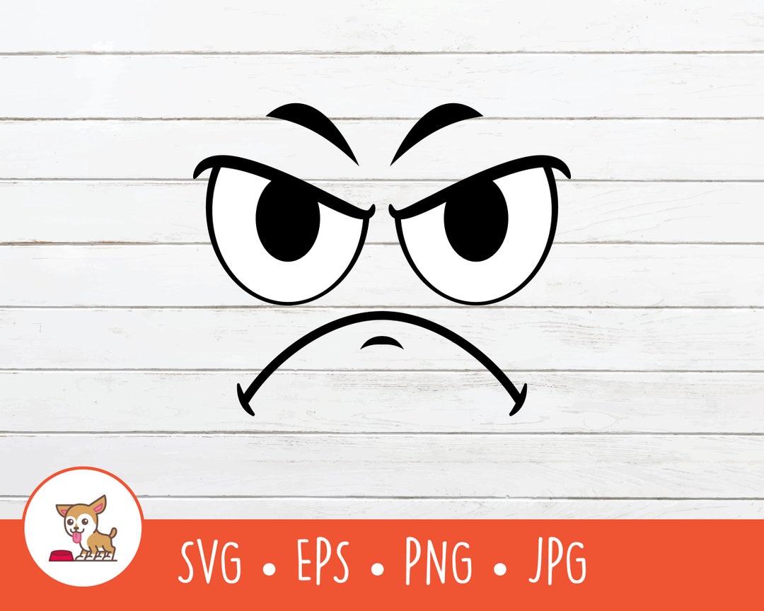 Angry Face Clipart, Angry Face SVG, Vector Angry Expression Cut File ...