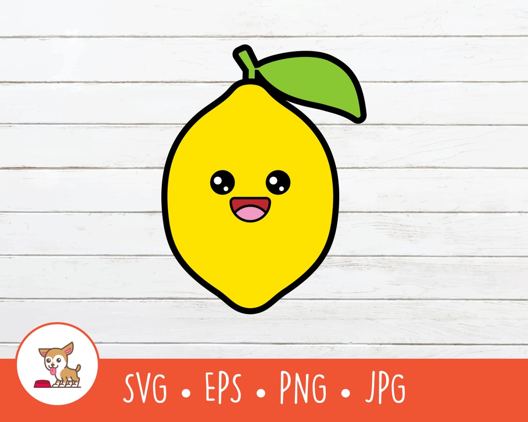 Kawaii Lemon SVG, Vector Lemon Clipart, Cute Lemon Cut File for Cricut ...
