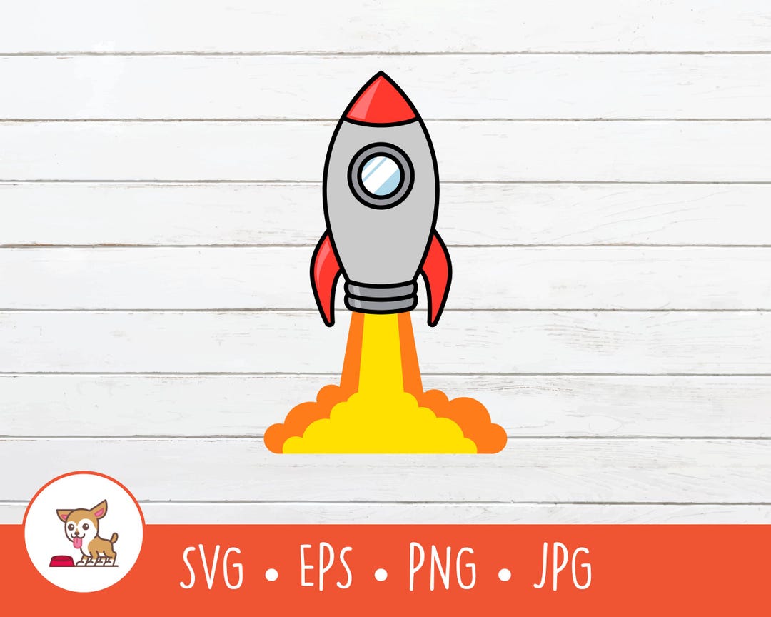 Rocket Launch SVG, Cartoon Rocketship Clipart, Vector Rocket Cut File ...