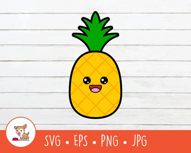 Kawaii Pineapple SVG Vector Pineapple Clipart Cute Pineapple - Etsy