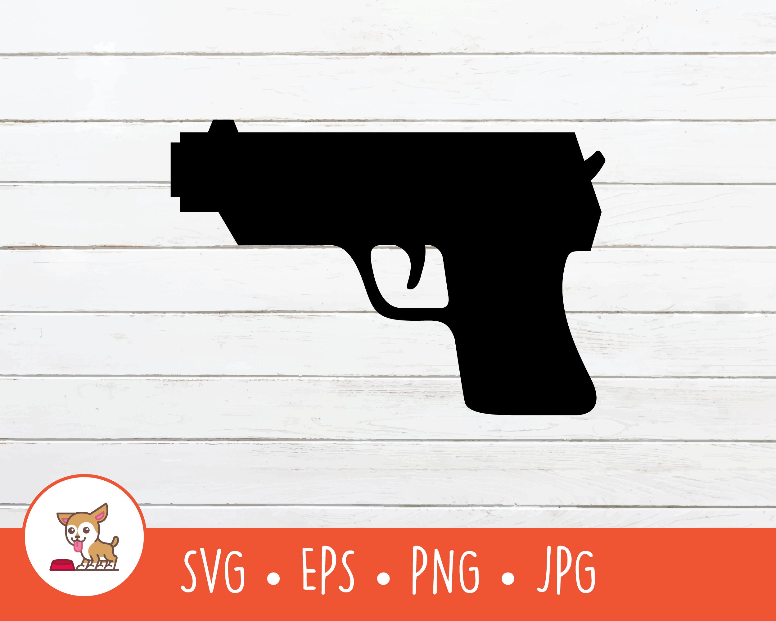 Pistol SVG, Gun Clipart, Vector Pistol Cut File for Cricut, PNG, EPS ...