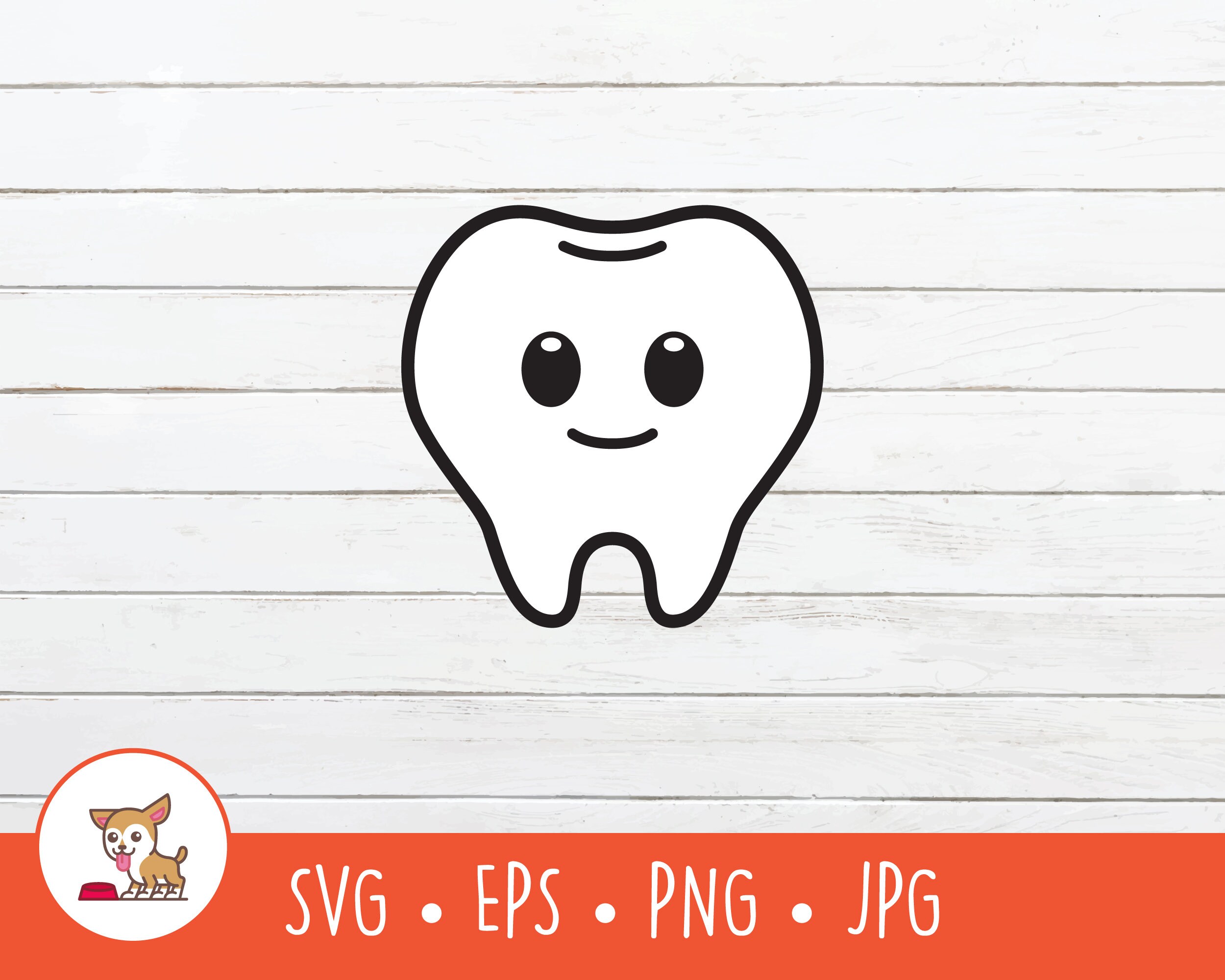 Cartoon Tooth Character SVG, Tooth Clipart, Vector Tooth Character Cut ...