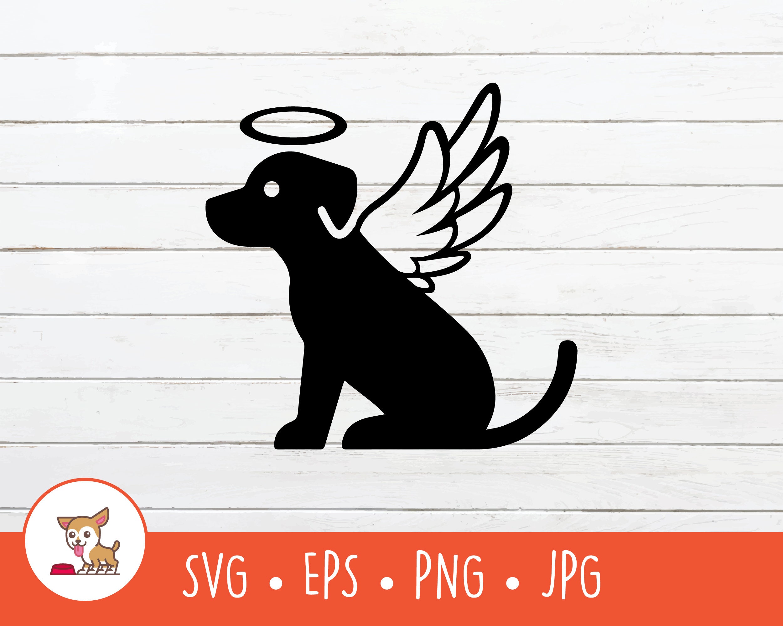 Dog Angel SVG, Dog Angel Clipart, Vector Dog With Wings and Halo Cut ...