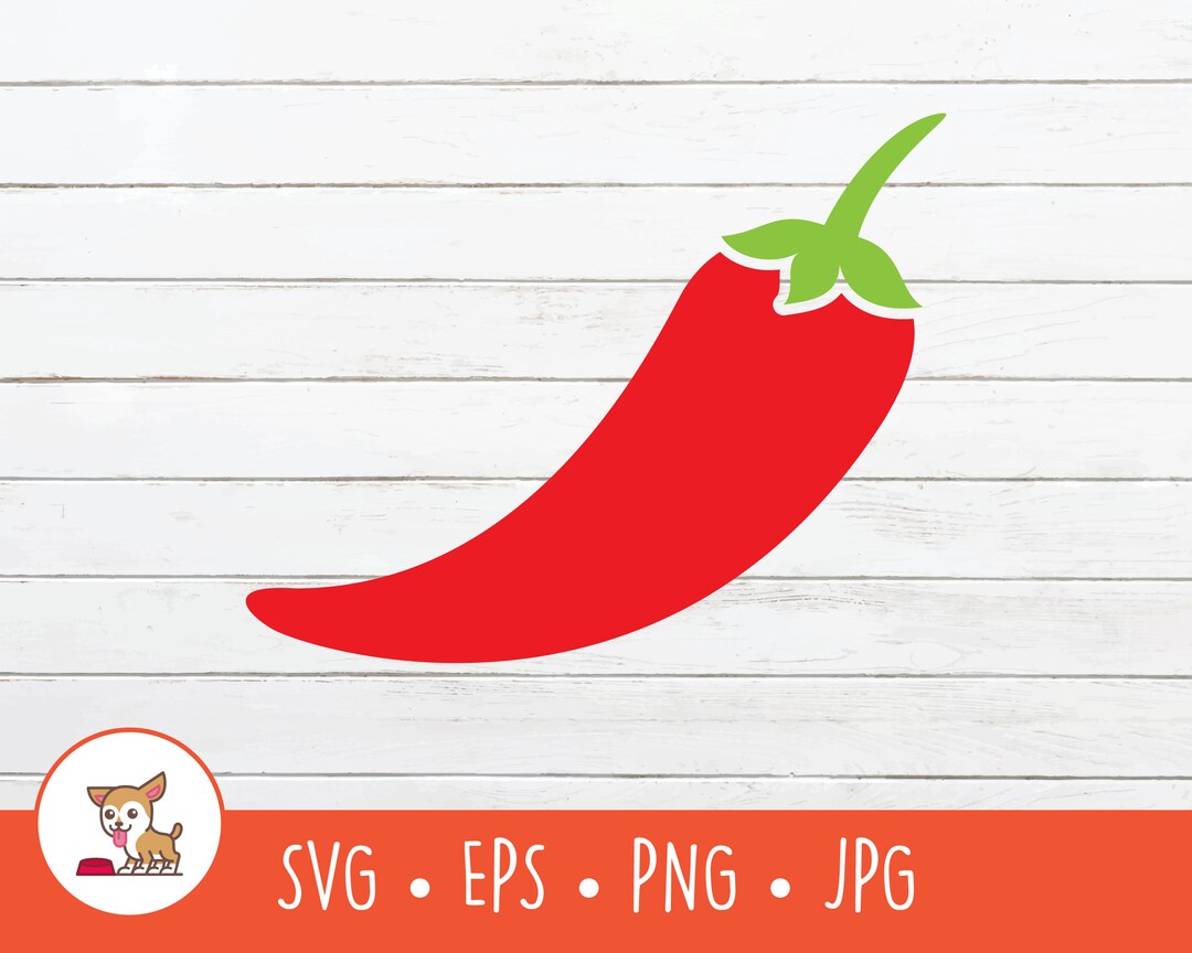 Chili Pepper SVG, Vector Chili Pepper Clipart, Hot Red Pepper Cut File ...