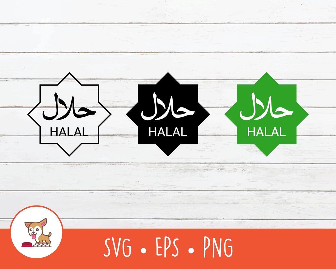 Halal Badge Labels SVG, Halal Star Badge Clipart, Vector Halal Sign Cut ...