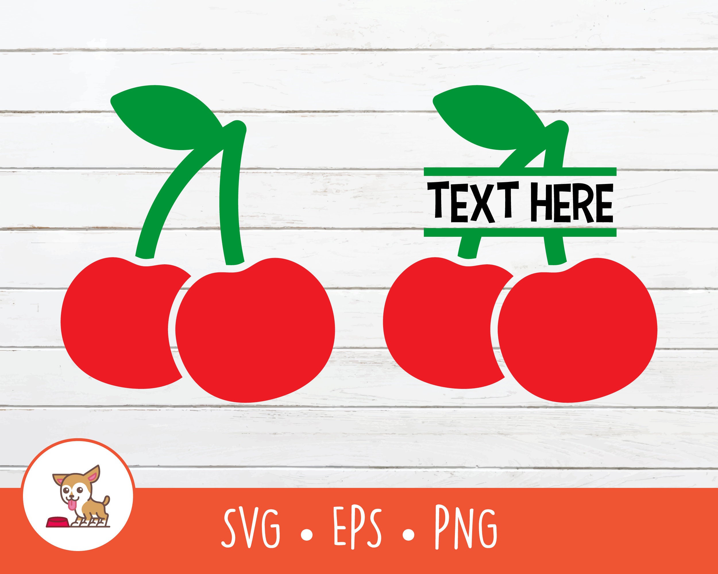 Cherries SVG, Split Cherries Name Frame, Vector Cherries Clipart ...