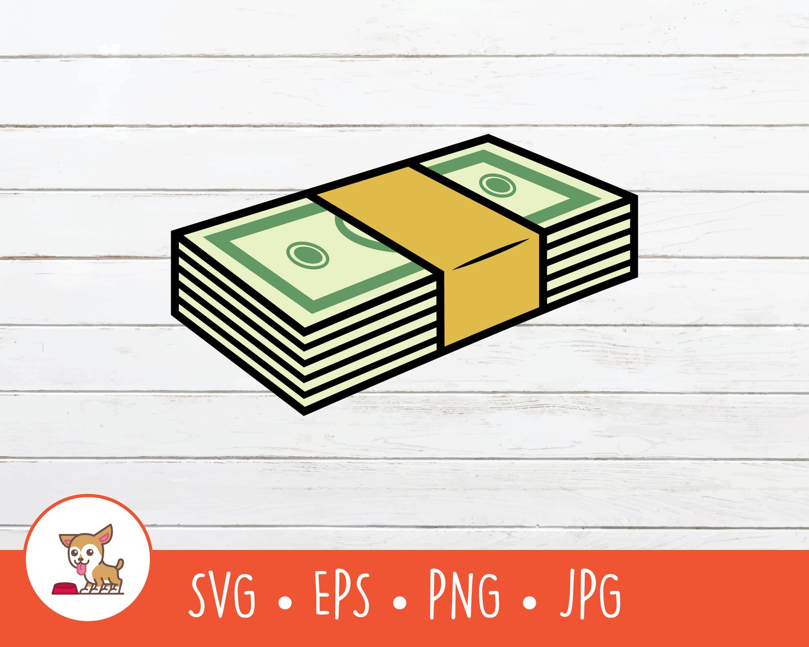 Money Clipart, Money SVG, Vector Money Cut File for Cricut, PNG, EPS ...