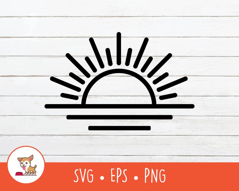 Sunset SVG Sunrise Clipart Vector Sunset Cut File for - Etsy