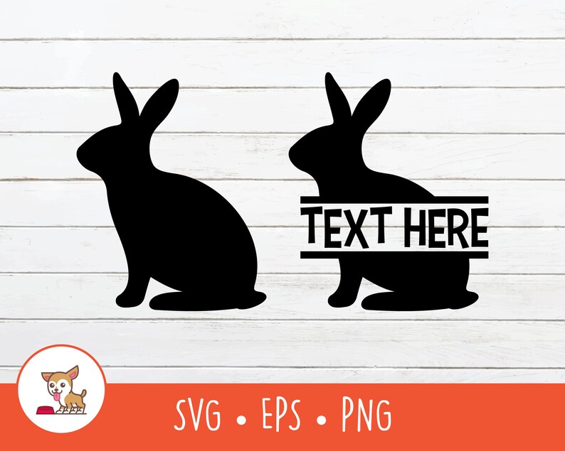 Rabbit SVG, Split Rabbit Name Frame, Vector Bunny Clipart, Bunny Rabbit ...