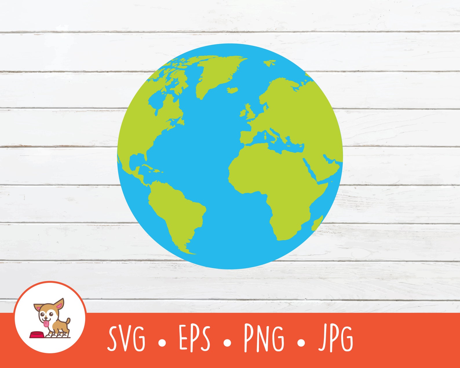 Earth SVG, Earth Clipart, Vector Globe Cut File for Cricut, PNG, EPS ...