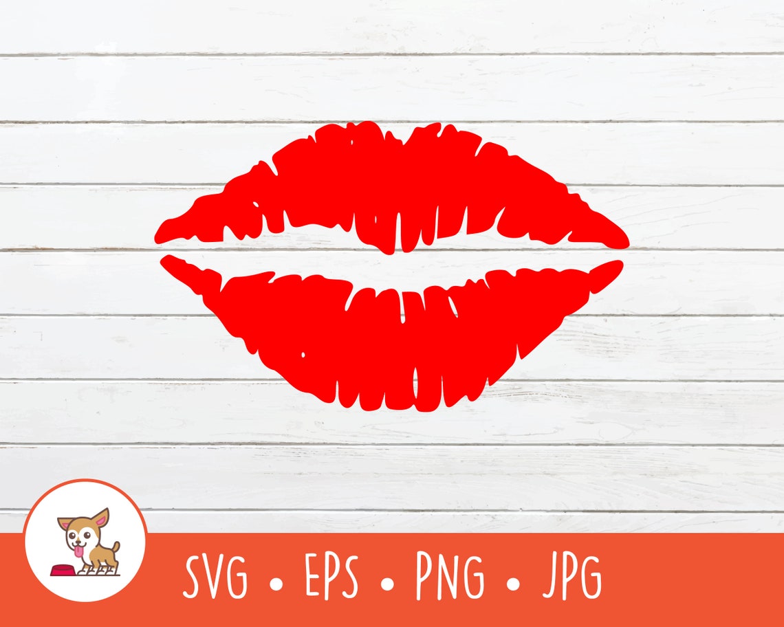Lips Kiss SVG, Lips Clipart, Vector Red Lips Sign Cut File for Cricut ...