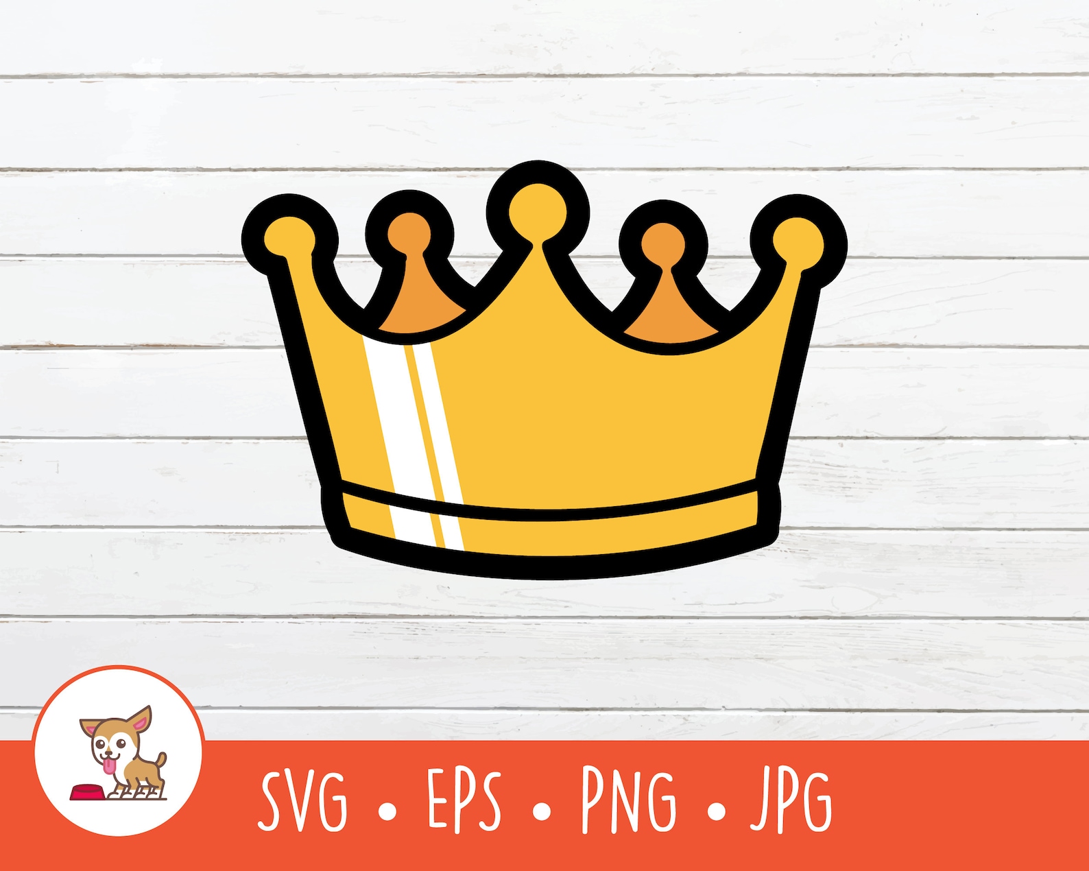 Cartoon Crown Clipart, Crown SVG, Vector Crown Cut File for Cricut, PNG ...