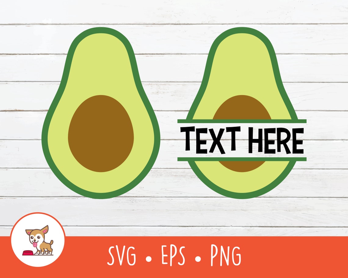Avocado SVG, Split Avocado Name Frame, Vector Avocado Clipart, Avocado ...
