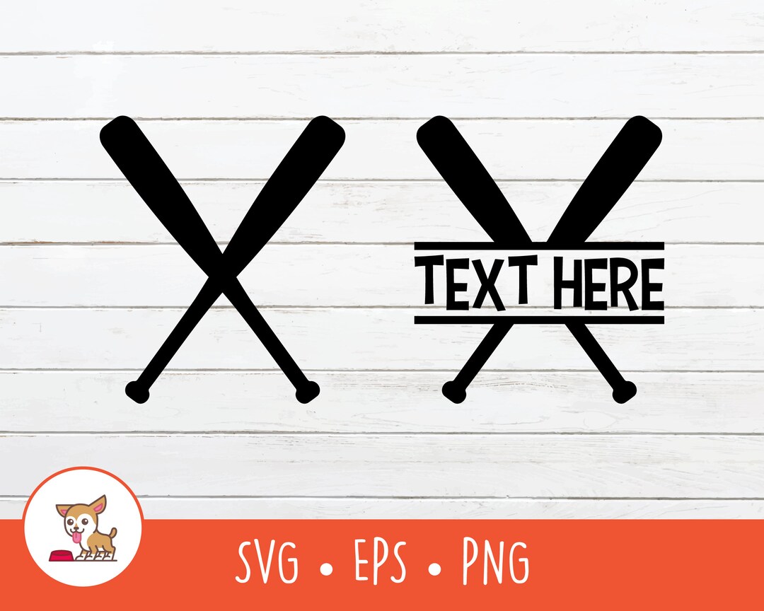 Baseball Bats SVG, Split Baseball Bats Name Frame, Baseball Bats ...