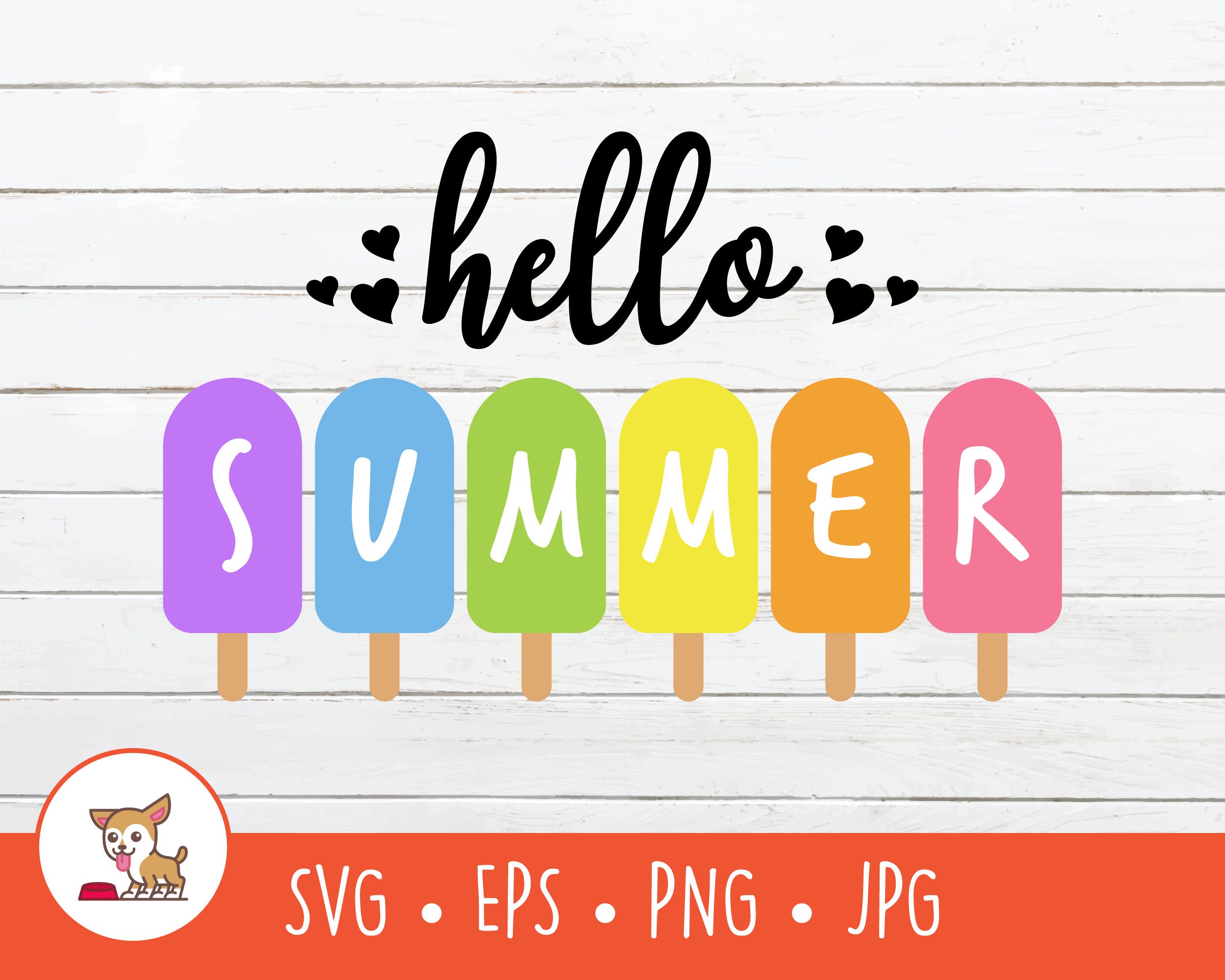 Hello Summer SVG Hello Summer Clipart Vector Hello Summer - Etsy