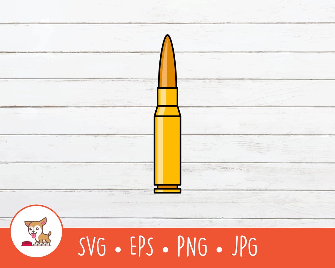 Vector Bullet Clipart, Bullet SVG, Vector Ammo Cut File for Cricut, PNG ...