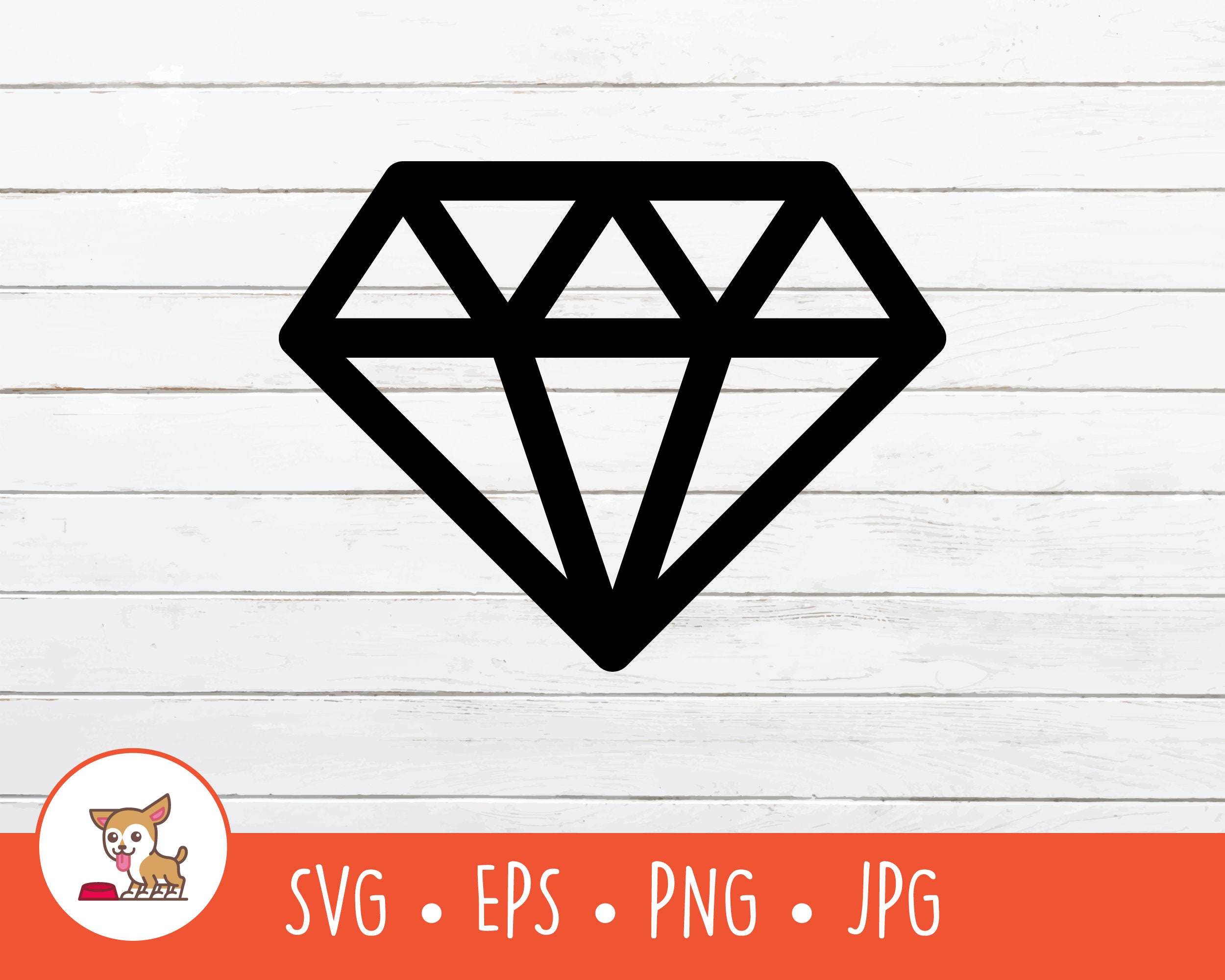 Diamond SVG, Diamond Clipart, Vector Diamond Cut File for Cricut, PNG ...