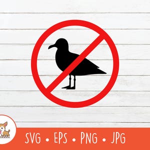 No Seagull Sign SVG, No Seagull Clipart, Vector No Seagull Sign Cut ...