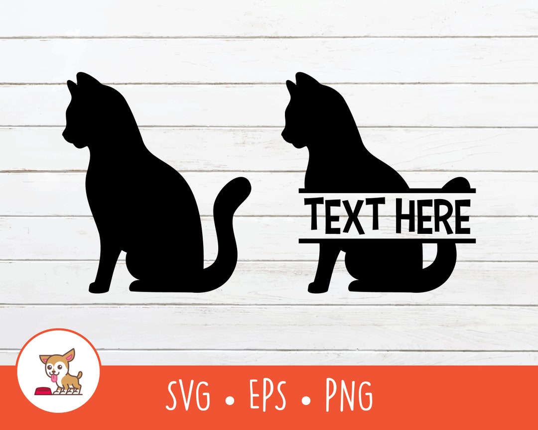 Cat SVG, Split Cat Name Frame, Cat Clipart, Cat Cut File for Cricut ...