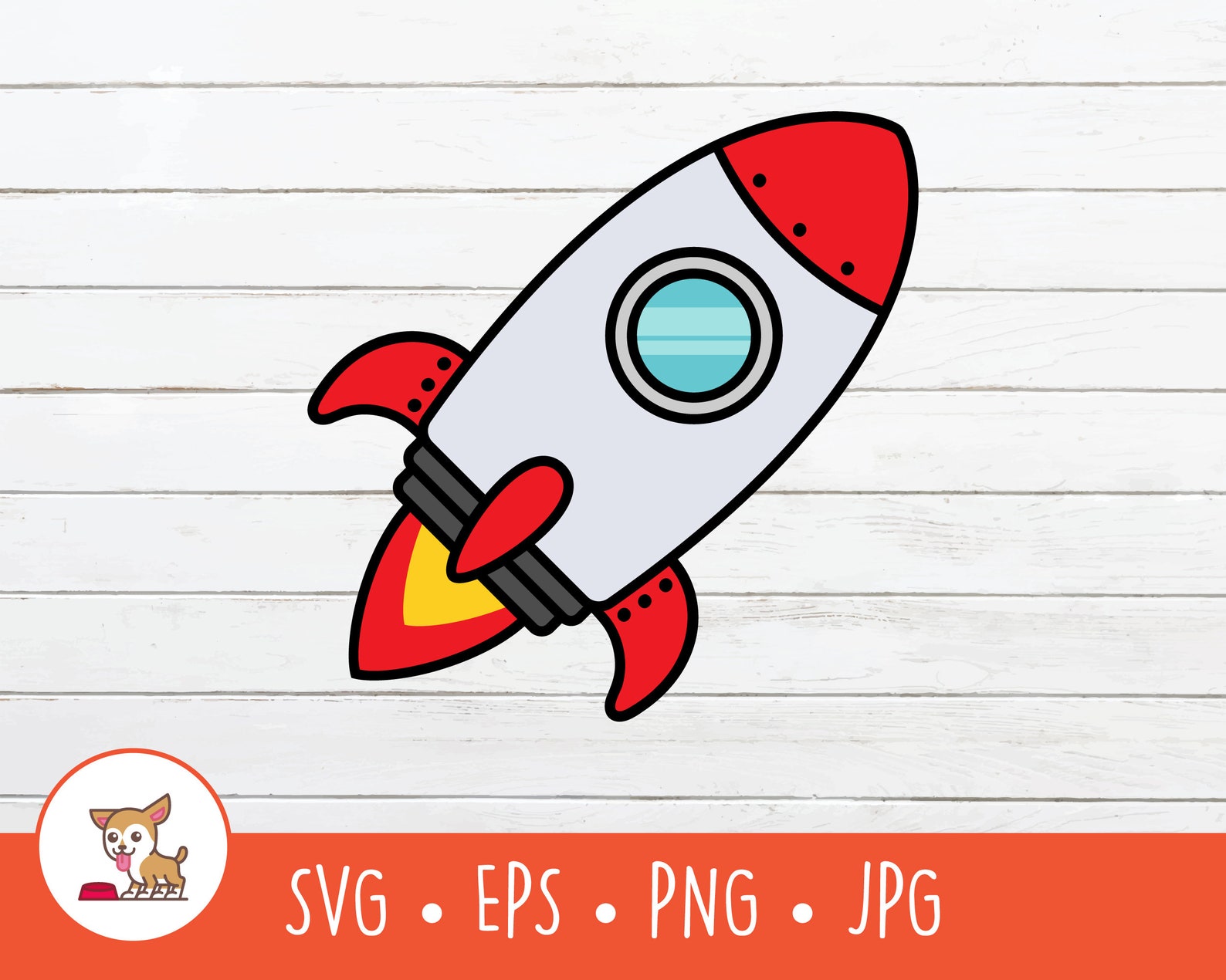 Rocket Clipart, Rocketship SVG, Vector Rocket Cut File for Cricut, PNG ...
