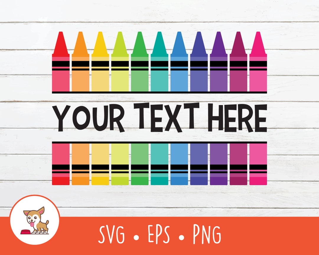 Crayons SVG, Split Crayons Name Frame, Crayons Clipart, Vector Crayons ...
