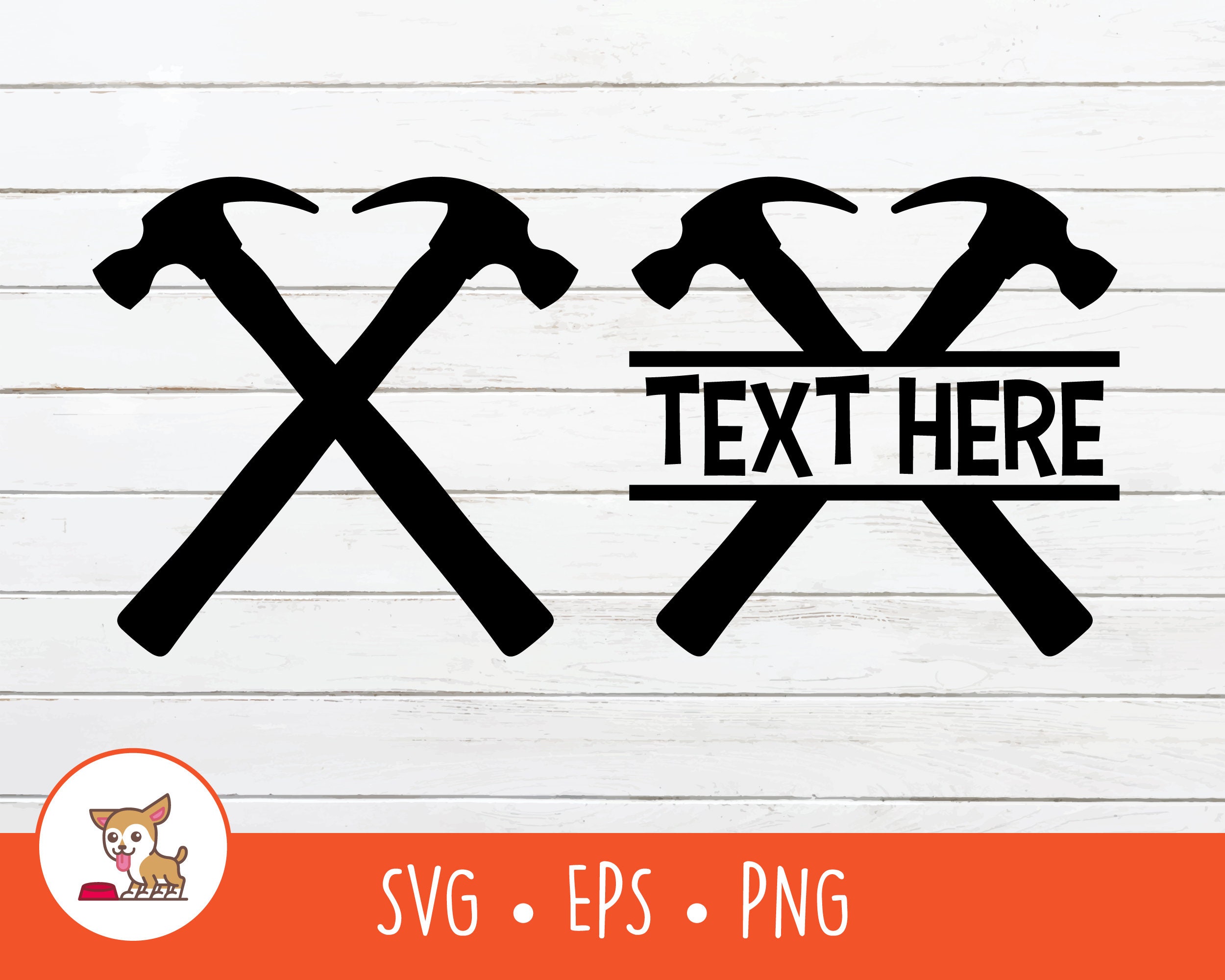 Crossed Hammers SVG, Split Crossed Hammers Name Frame, Hammer Clipart ...