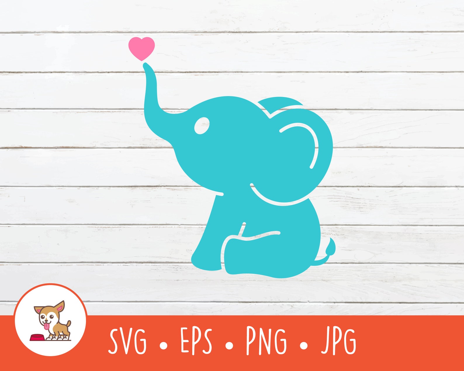 Baby Elephant SVG, Vector Elephant Clipart, Cute Elephant Cut File for ...