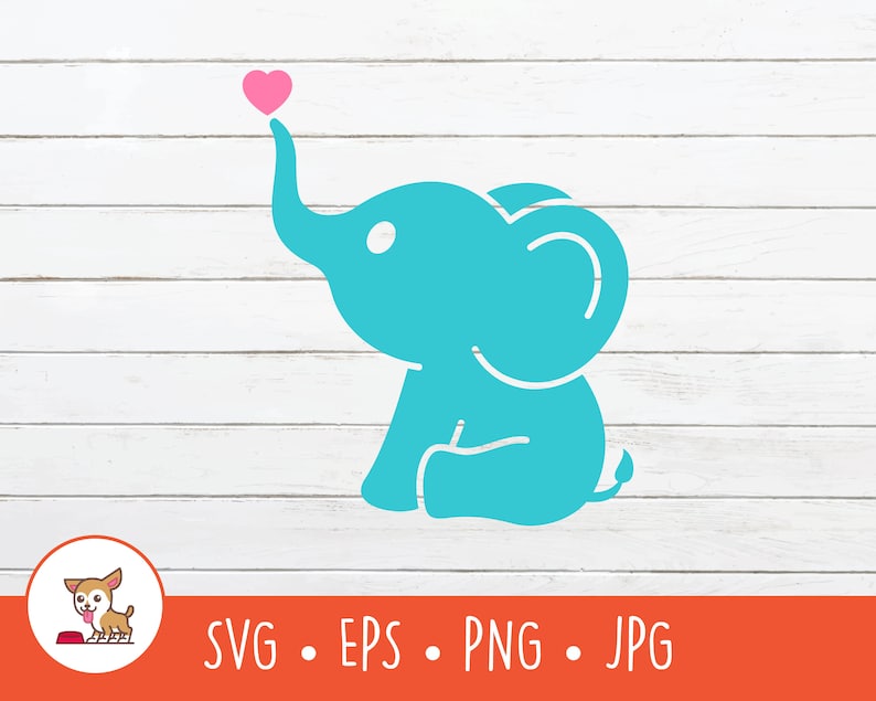 Baby Elephant SVG, Vector Elephant Clipart, Cute Elephant Cut File for ...