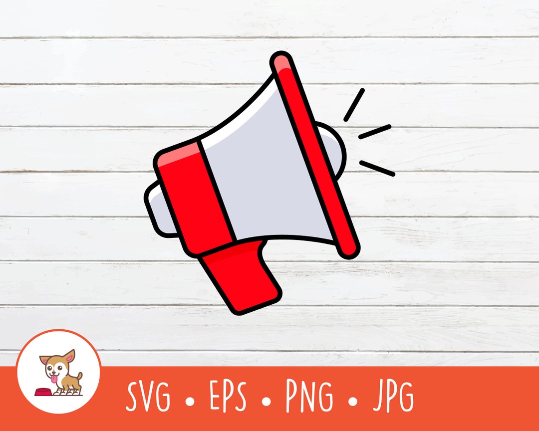 Megaphone SVG, Cartoon Megaphone Clipart, Vector Megaphone Cut File ...