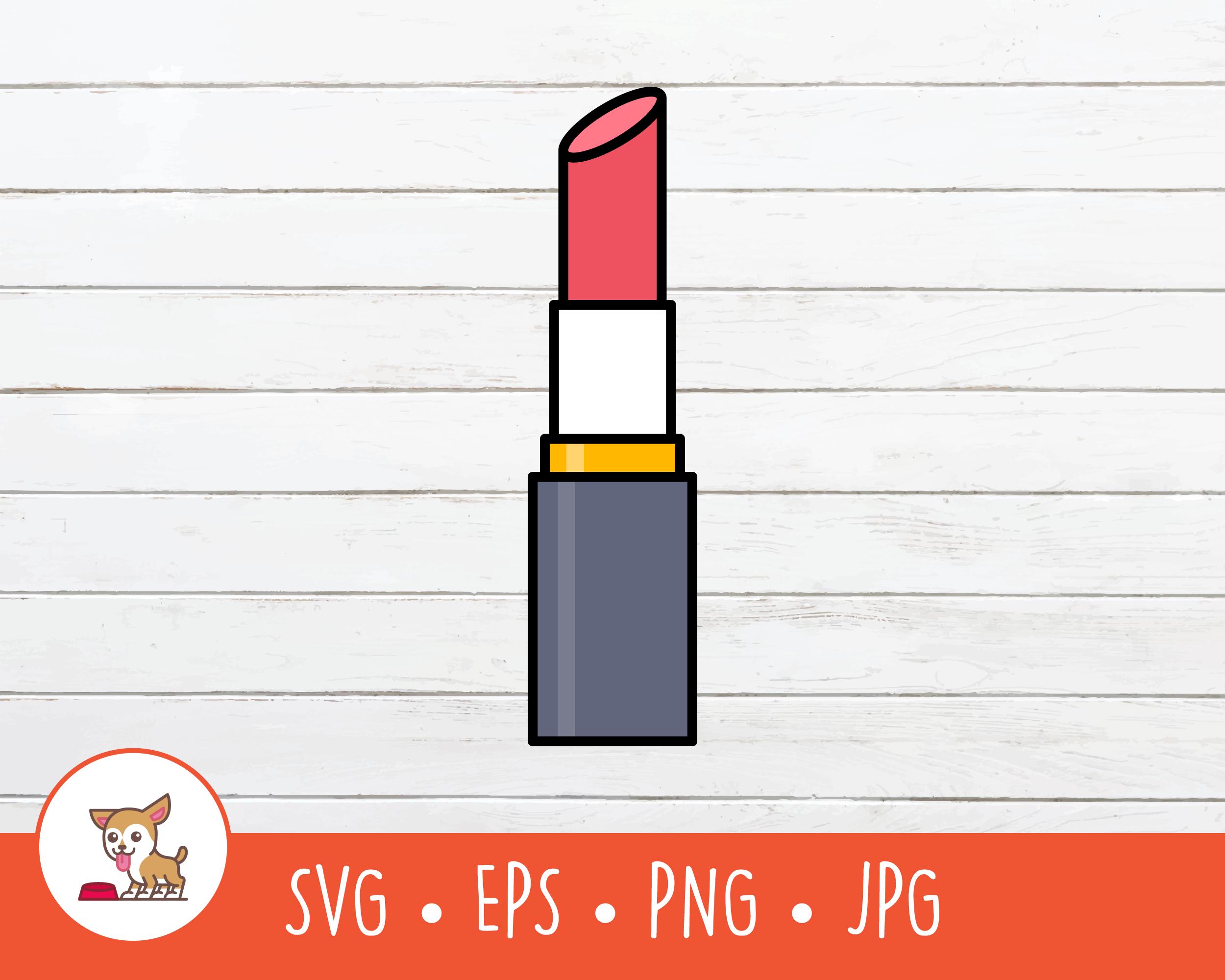 Cartoon Lipstick Clipart, Lipstick SVG, Vector Lipstick Cut File for ...
