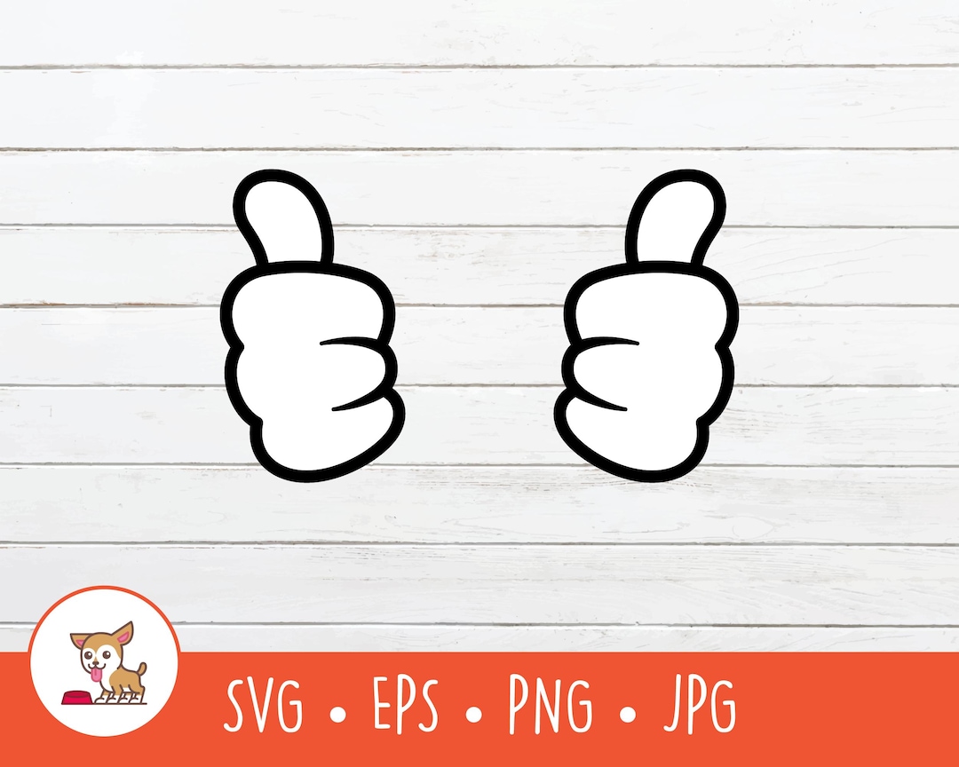 Cartoon Two Thumbs up Clipart, Thumbs up SVG, Vector Thumbs up Cut File ...