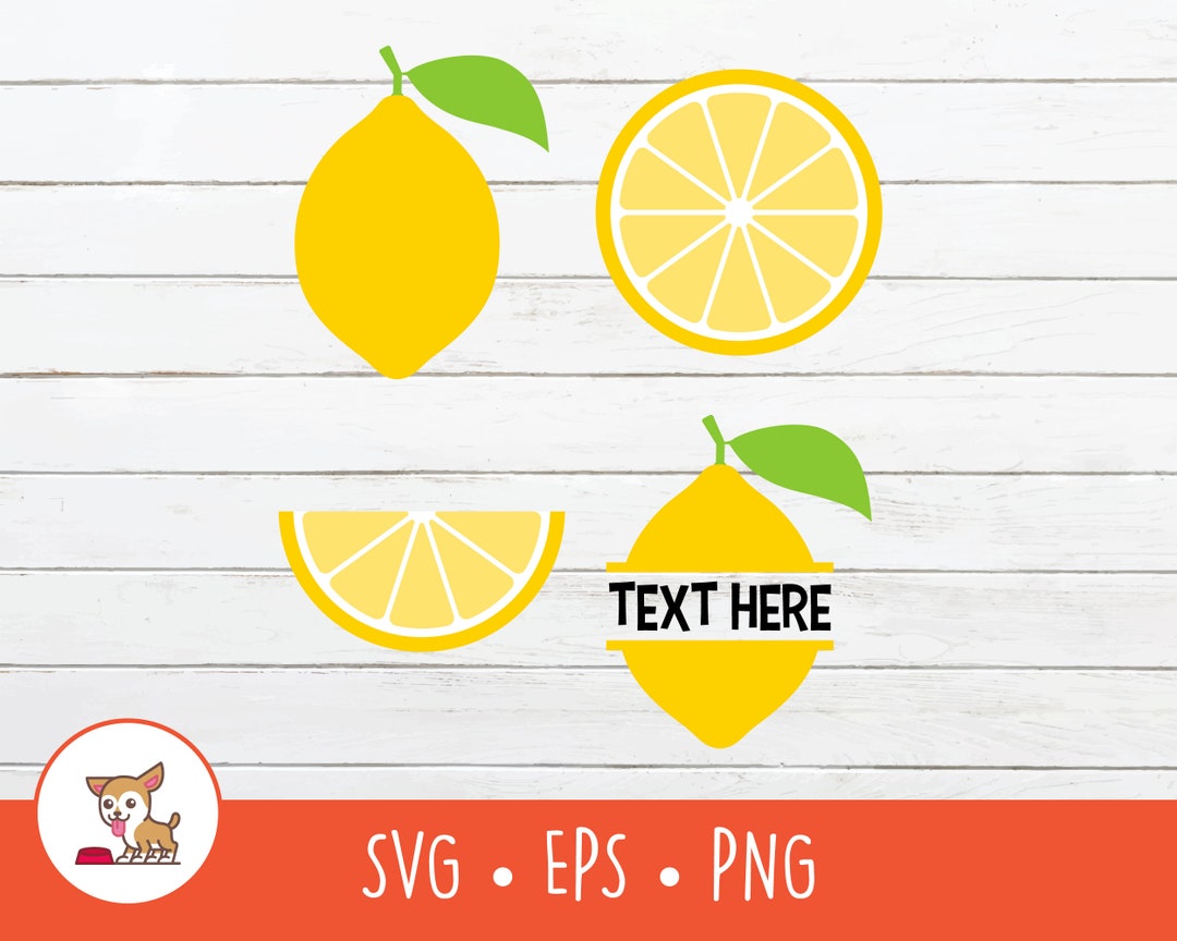 Lemon SVG, Split Lemon Name Frame, Vector Lemon Clipart, Lemon Cut File ...